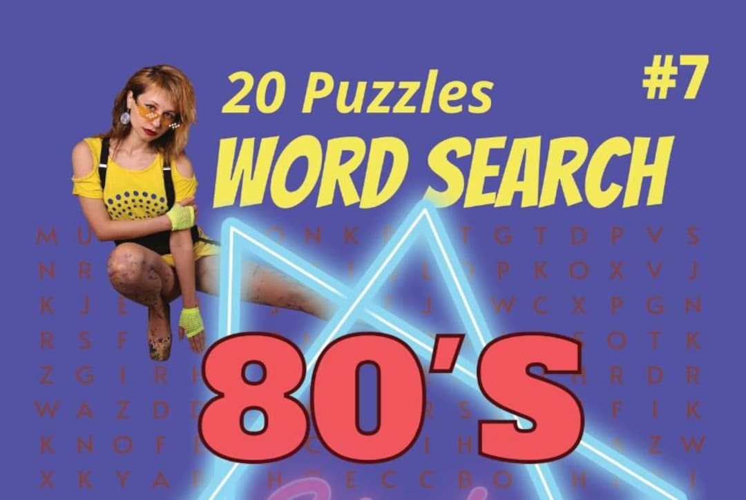 Word Search Puzzle, 1980 Puzzle, Adult Puzzle, Activities Puzzle, 80s ...