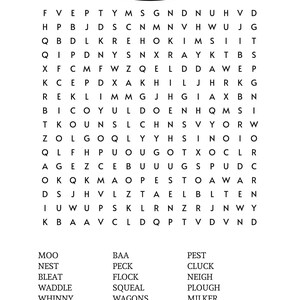 Word Search Puzzle, Farm Puzzle, Kids Puzzle, Activities Puzzle, Farm ...