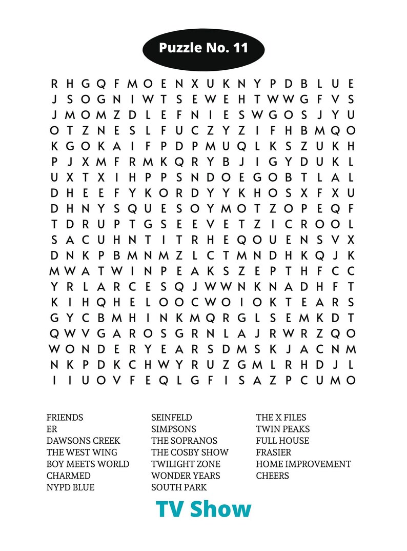 Decades Word Search Puzzle Bundle: 100 Fun Puzzles (digital Download ...