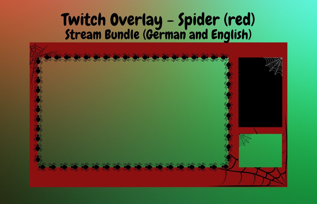 Twitch Overlay Spider red Stream Bundle / Spooky Halloween - Etsy
