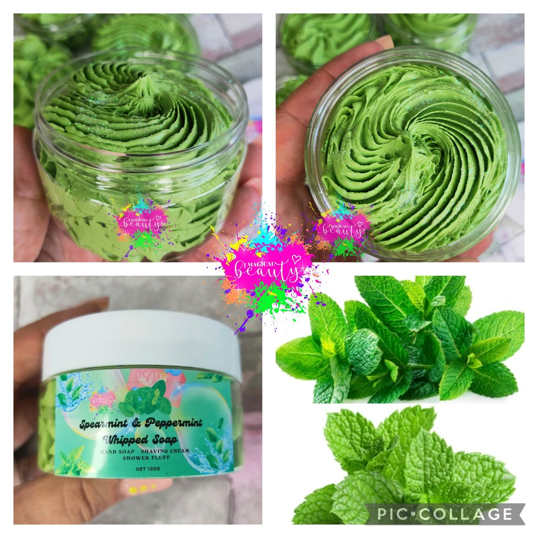 Whipped Soap/hand Soap/shower Fluff/whipped Soap Spearmint & Peppermint ...