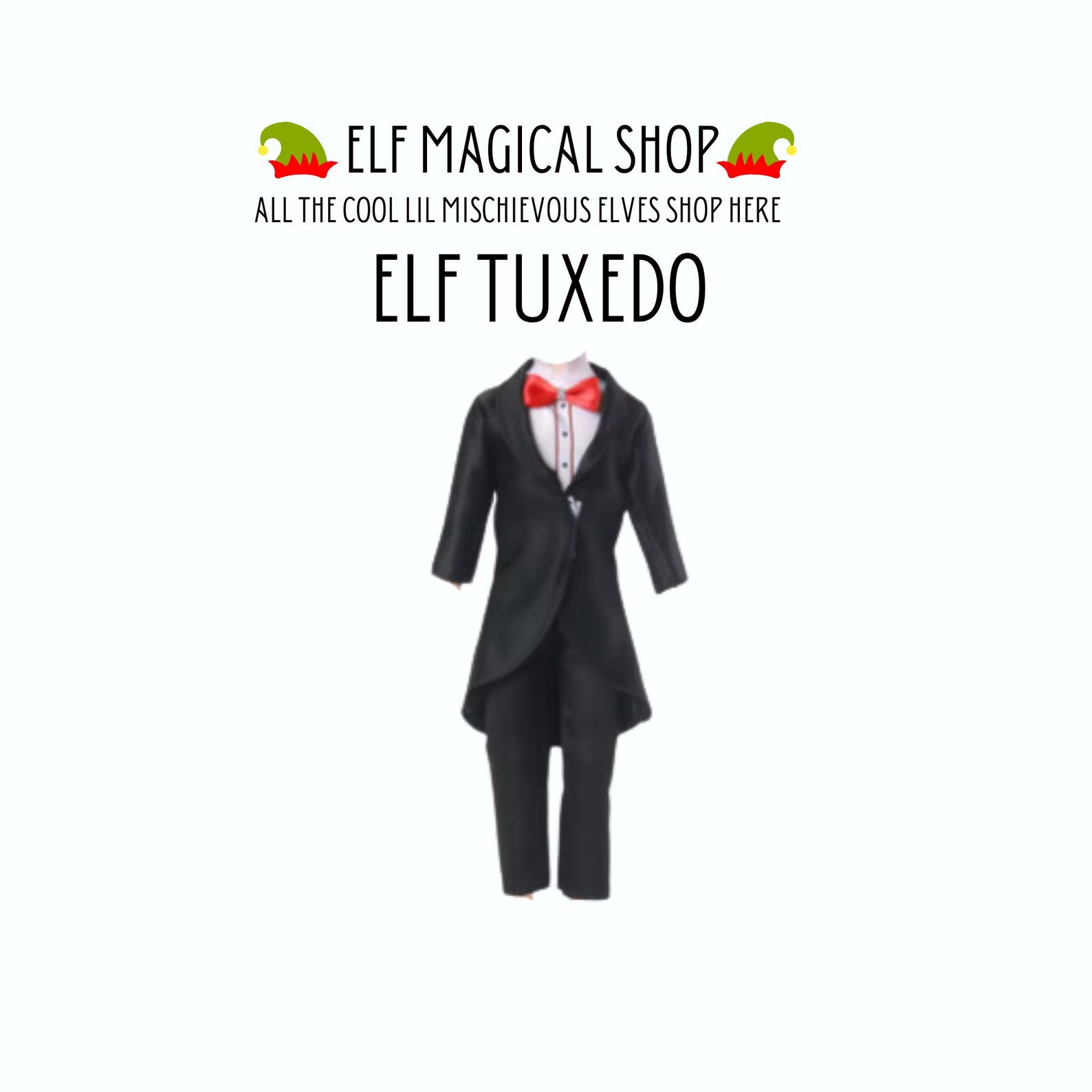 Elf Tuxedo Outfit Tux Outfit for Christmas Elf Doll Doll Size 2 Piece ...