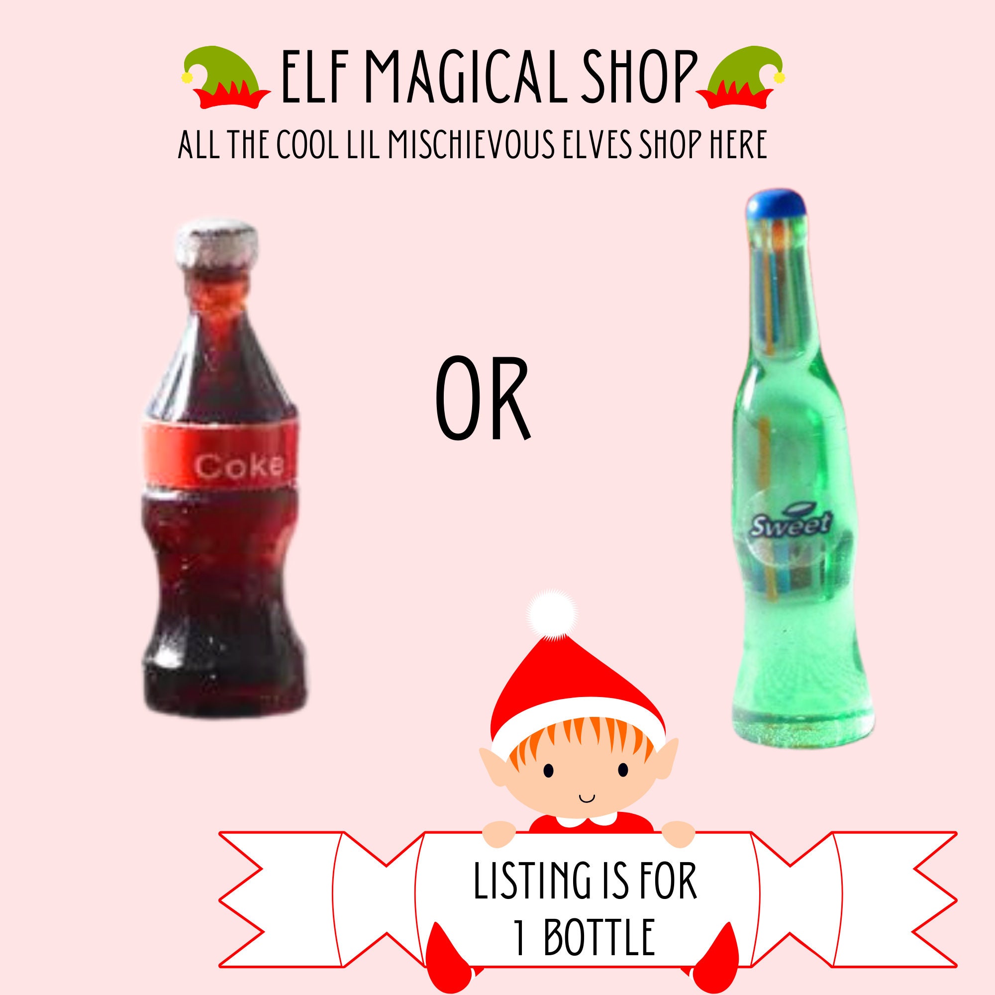 Miniature Soda Pop Bottle Soda Pop for Christmas Elf Doll Doll House ...