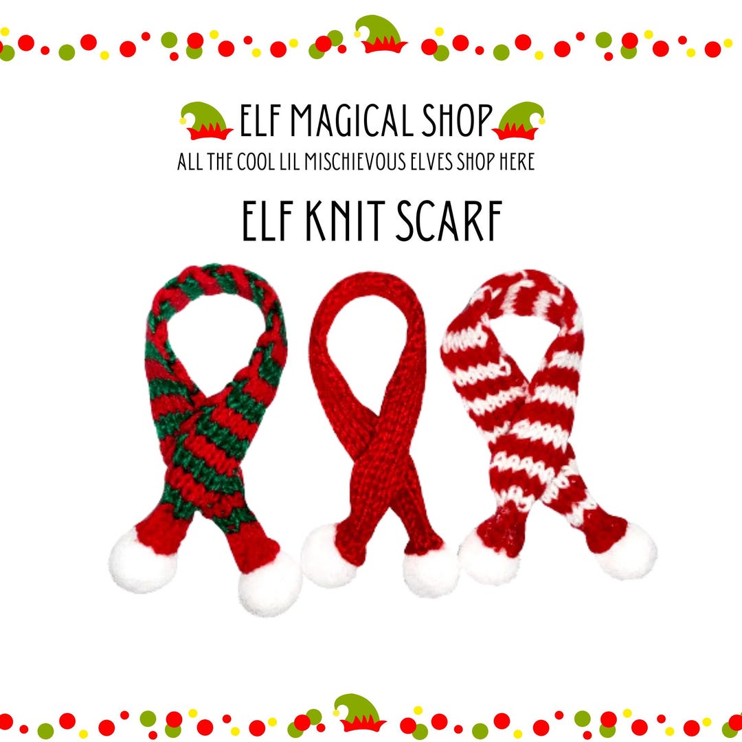 Elf Scarf| Cute Stripe Knit Scarf for Christmas Elf Doll | Doll Size ...