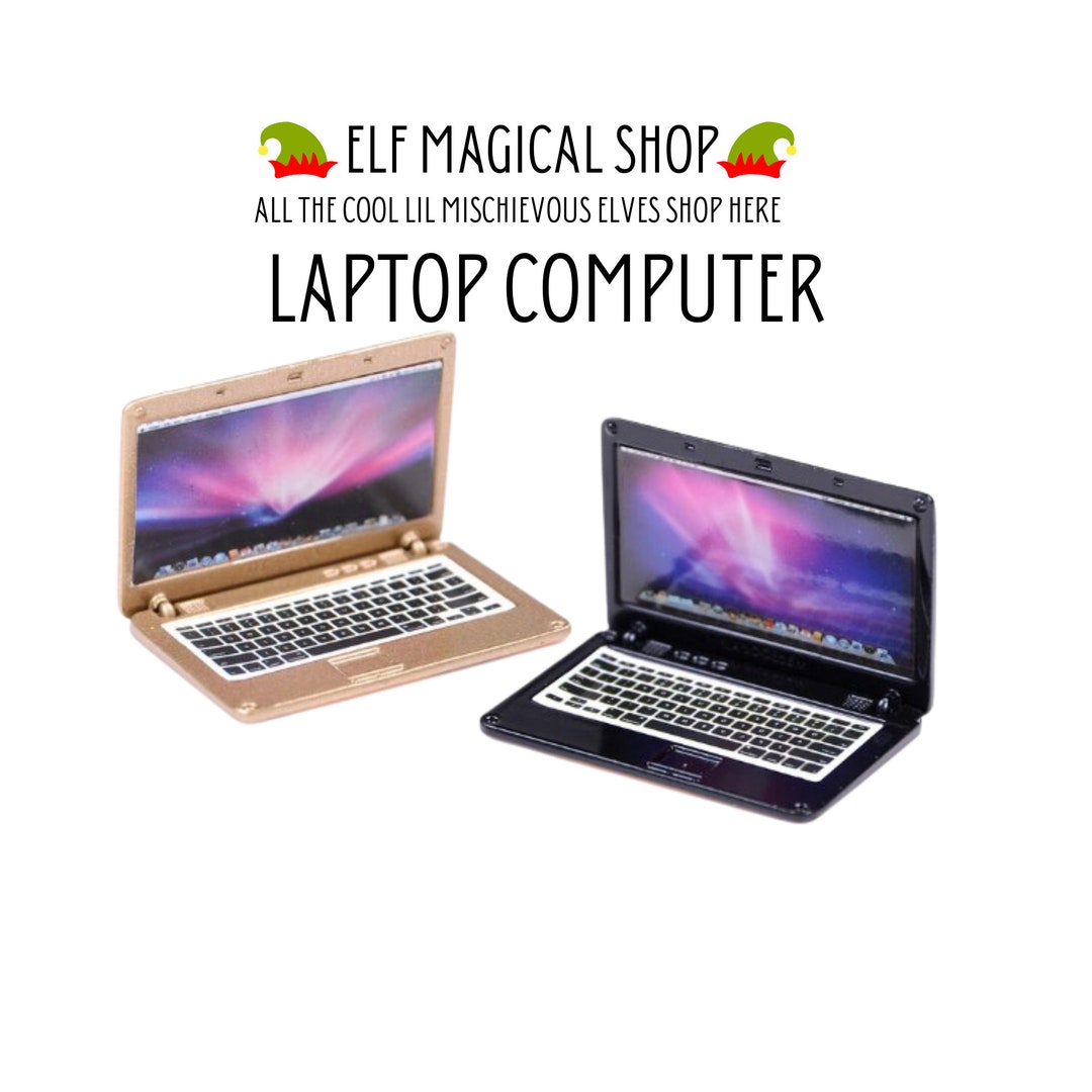 Miniature Laptop Computer Laptop for Christmas Elf Doll Doll Size ...