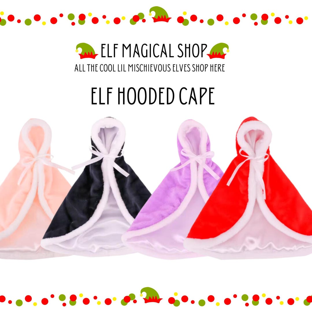 Elf Cape | Cute Fur Trim Hooded Cape for Christmas Elf Doll | Doll Size ...