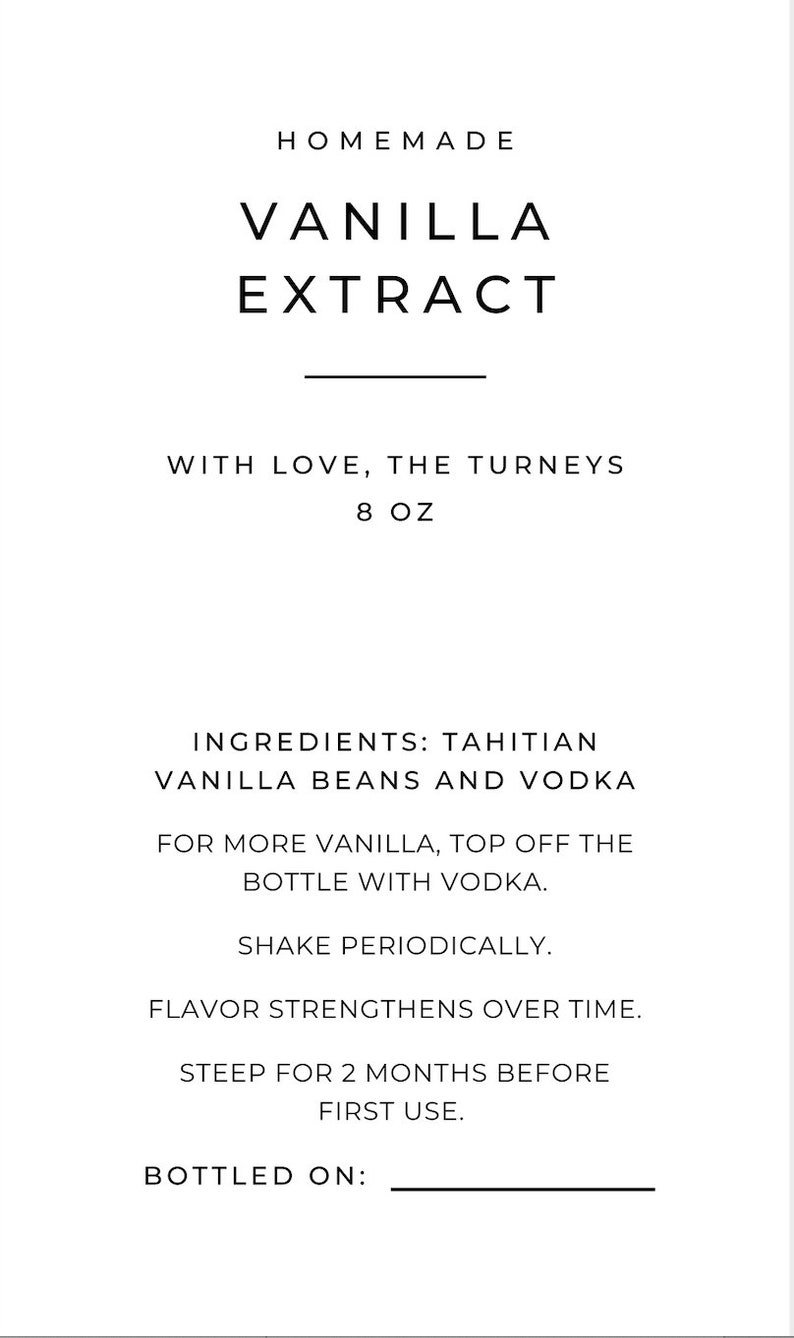 4-pack Homemade Vanilla Extract Kit DIY Vanilla Extract for Teachers ...