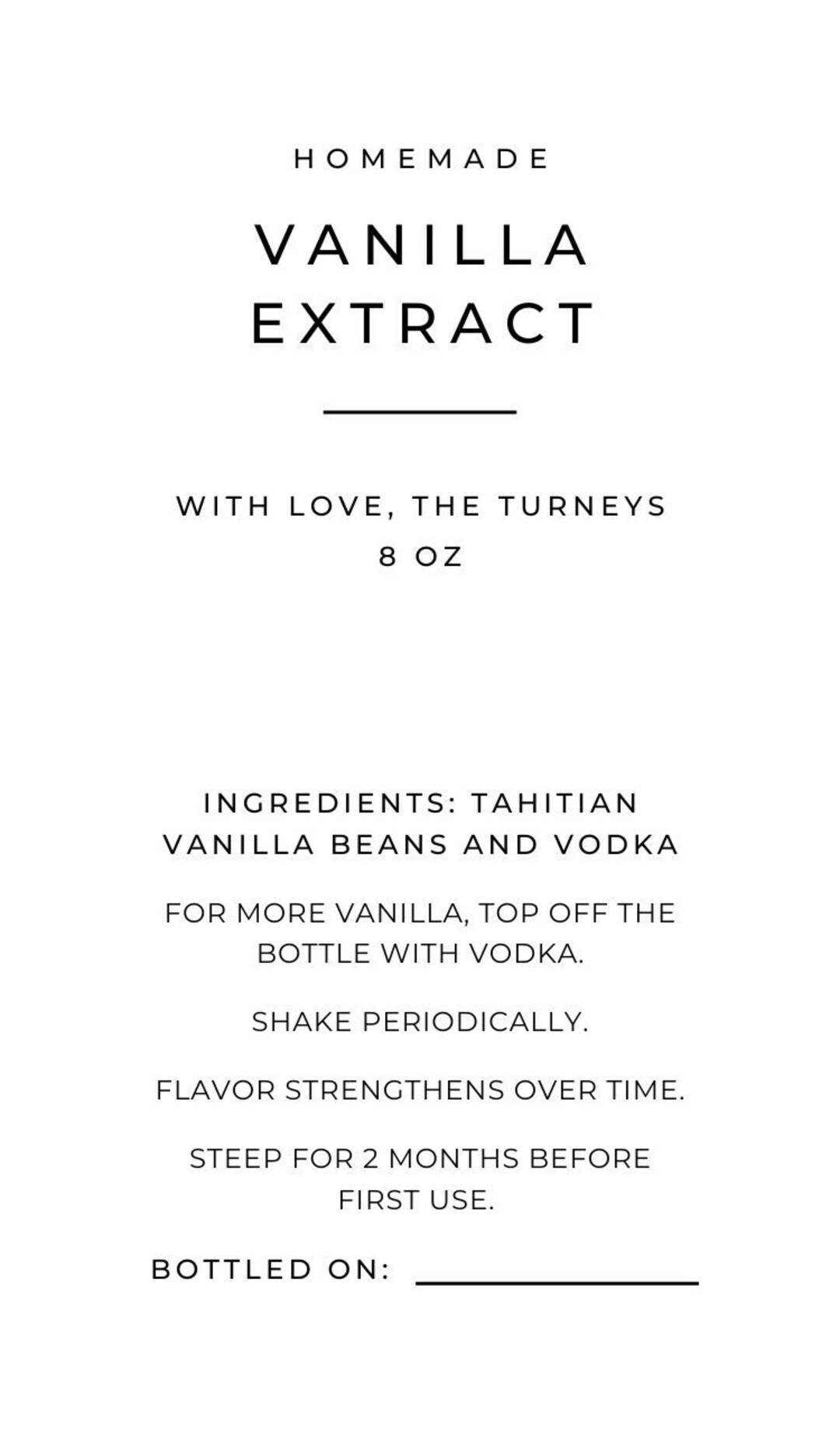 Labels Only | Modern Vintage Vanilla Labels | Oil and Water Resistant ...