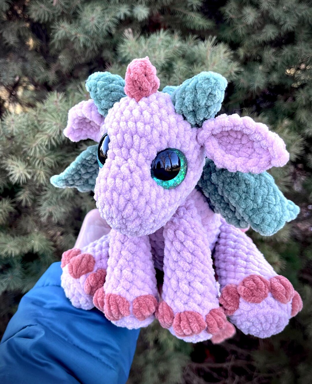 Little Rose Dragon Plushie: Soft Huggable Fantasy Amigurumi - Etsy