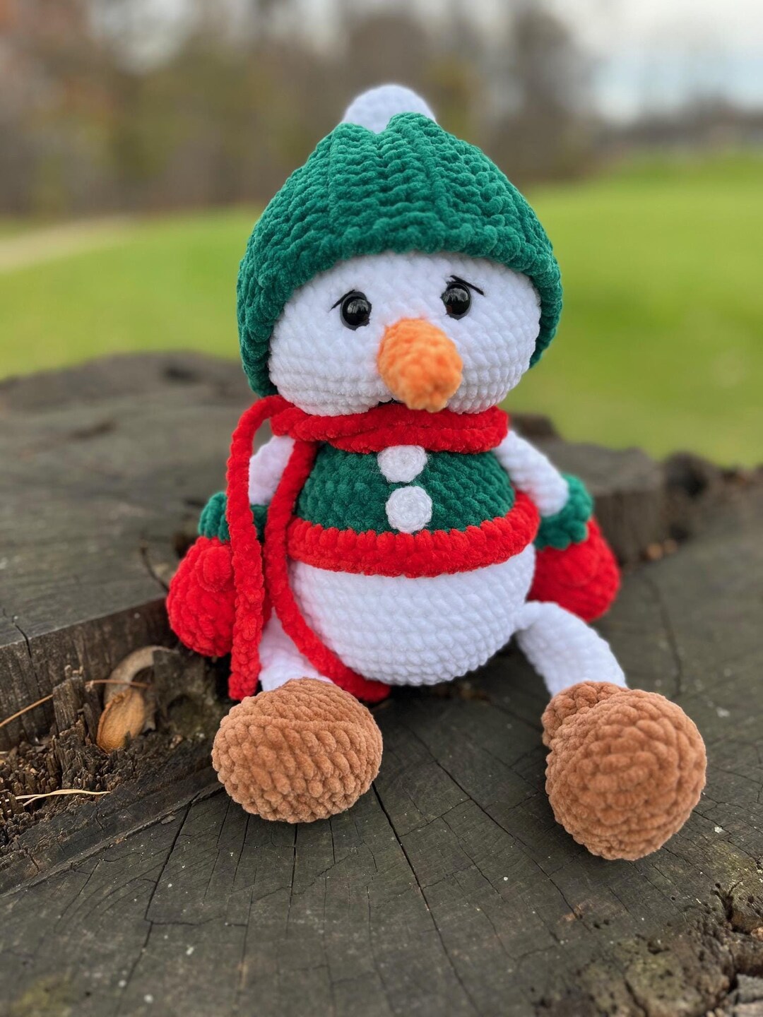 Snowman Plushie With Hat and Scarf | Soft Huggable Plush Crochet Toy ...