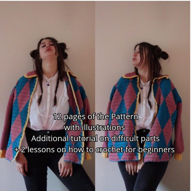 PDF Pattern Tutorial Crochet Cardigan Howl's Moving Catle Inspired ...