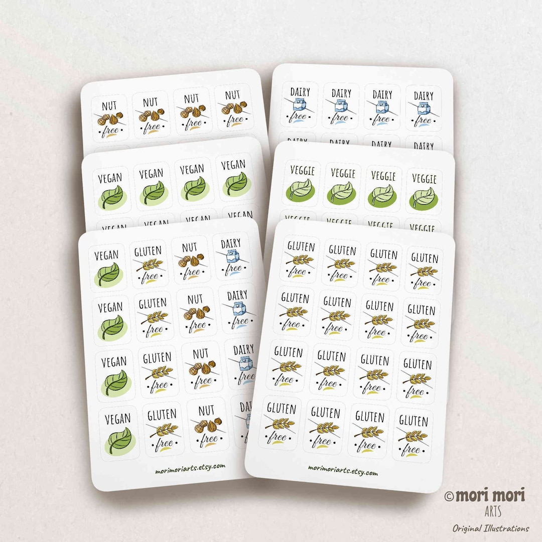 Food Labels, Vegan, Vegetarian, Gluten Free, Nut Free, Dairy Free ...