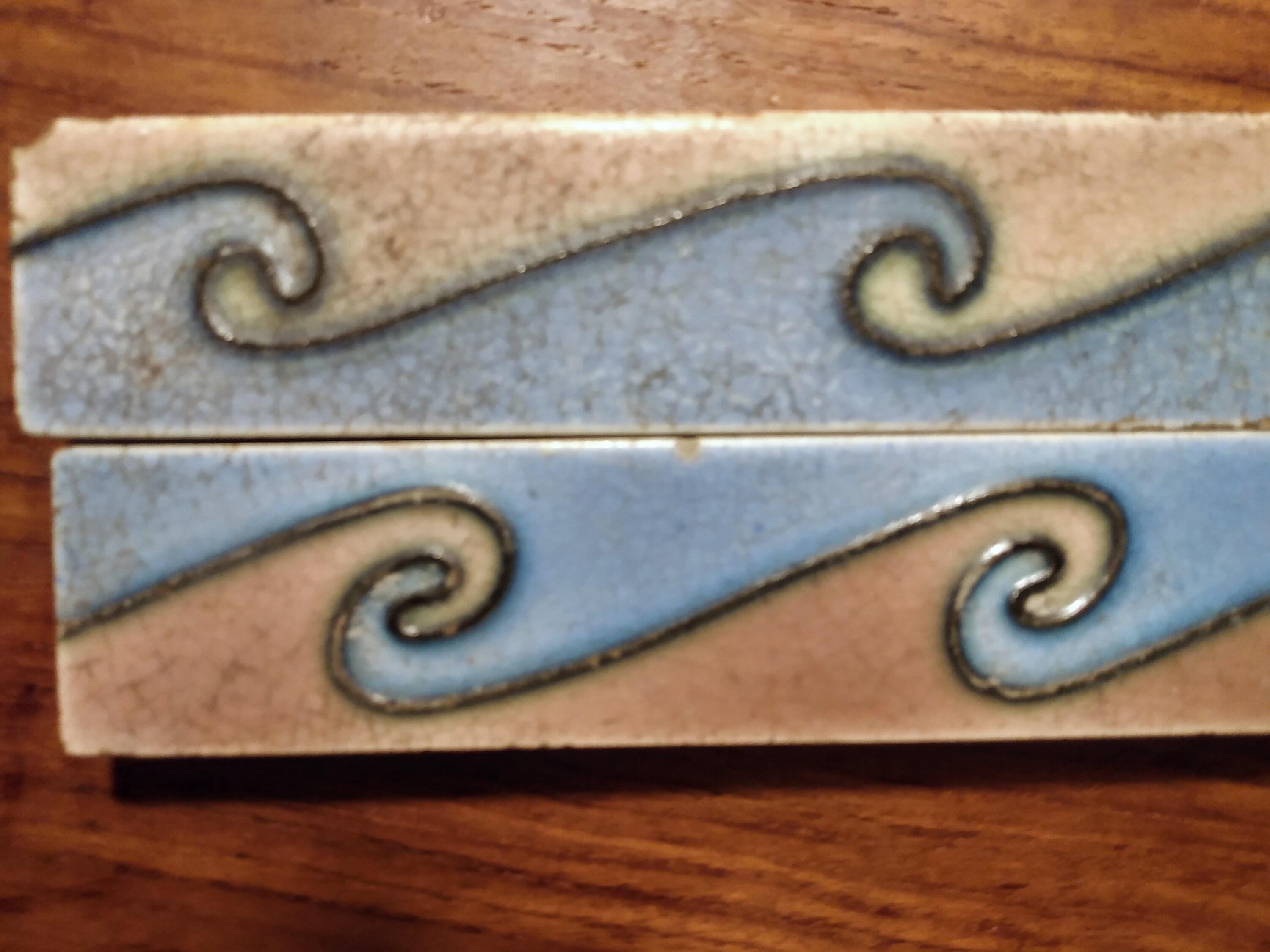 Vintage 1930s Wheeling Tile Border Ocean Waves Tile, 6 X 1 X .25 Inch ...