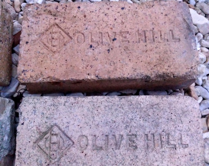 Antique Olive Hill Refractory Clay Fire Brick, 9" X 4.5" X 2.5", Made ...