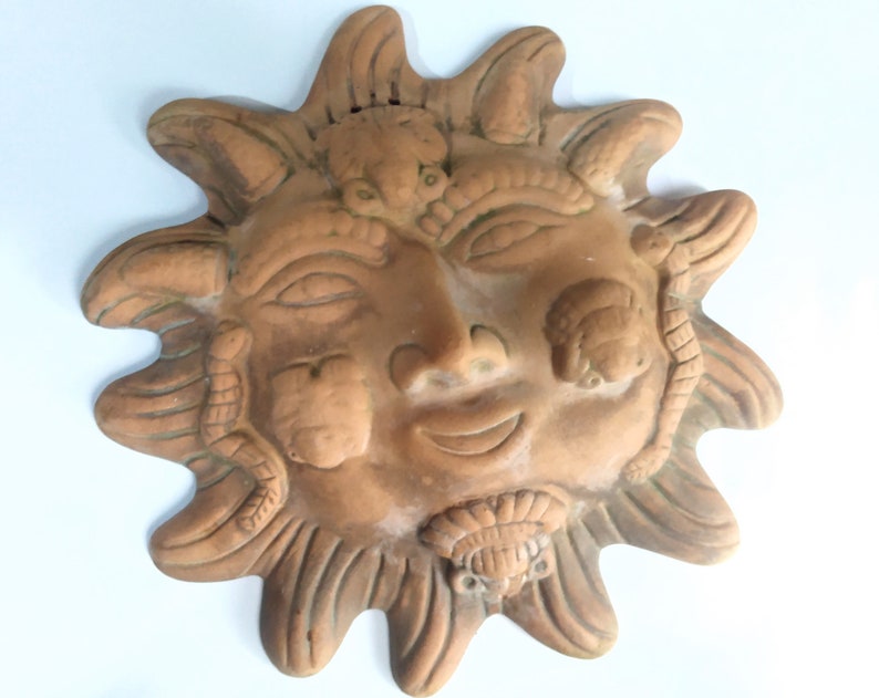 Original Vintage mexico Terracotta Wall Sun - Etsy