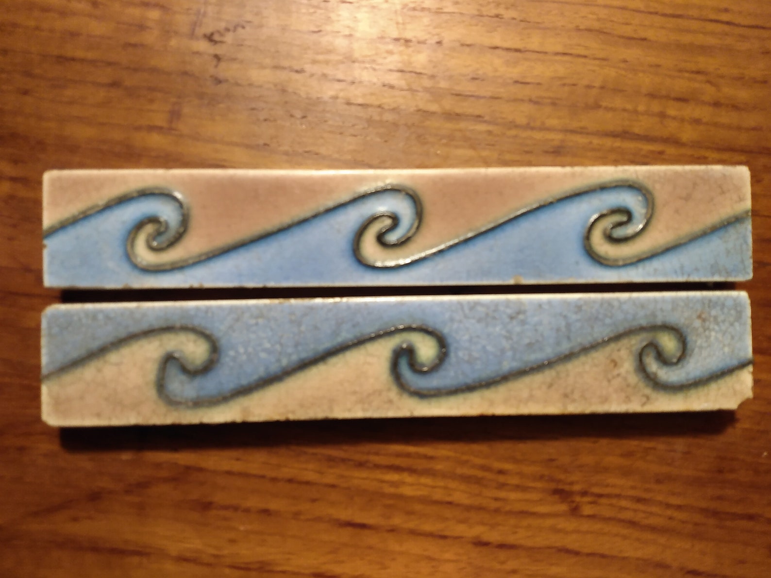 Vintage 1930s Wheeling Tile Border Ocean Waves Tile, 6 X 1 X .25 Inch ...