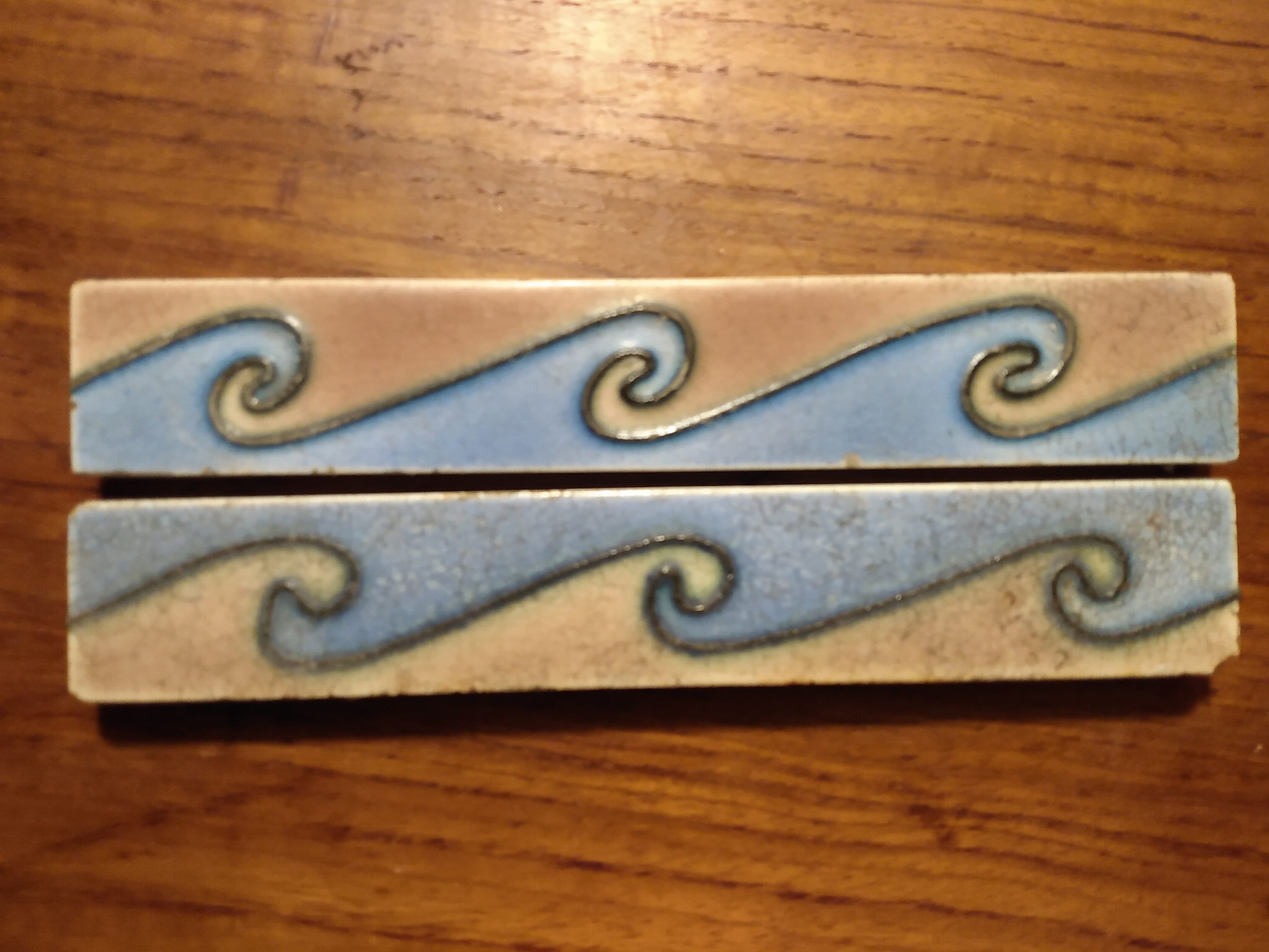 Vintage 1930s Wheeling Tile Border Ocean Waves Tile, 6 X 1 X .25 Inch ...