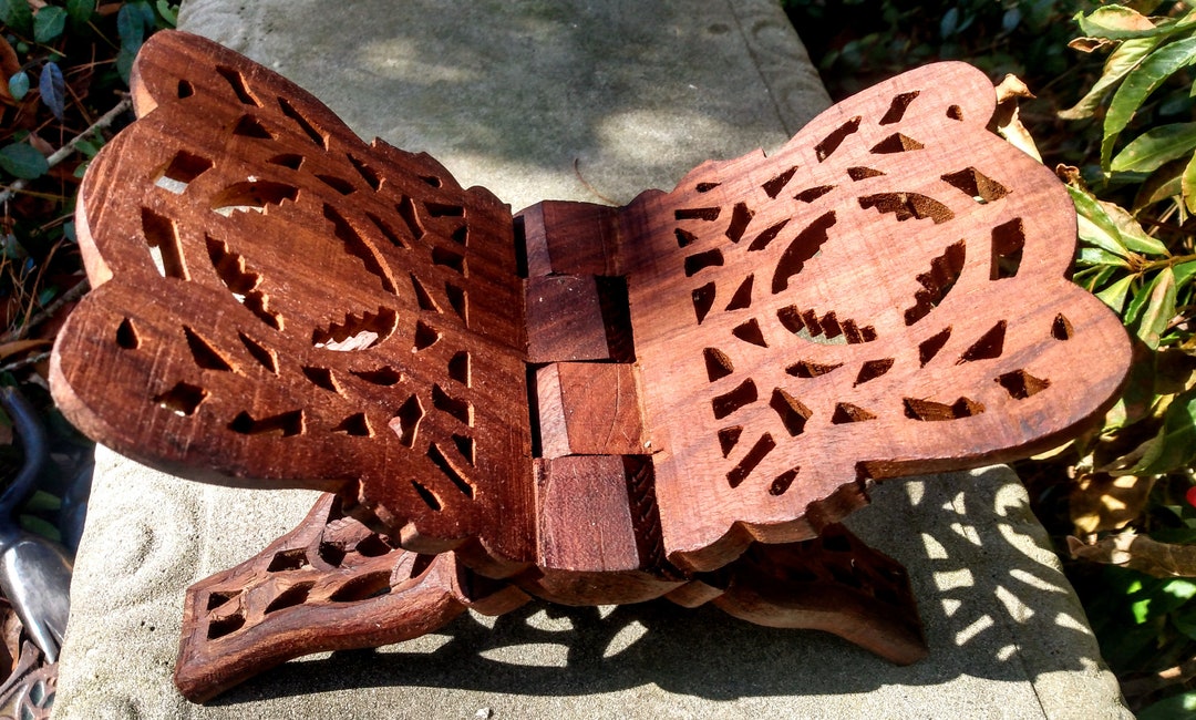 Vintage Carved Wood Display Stand, Hand Carved From a Single Solid ...