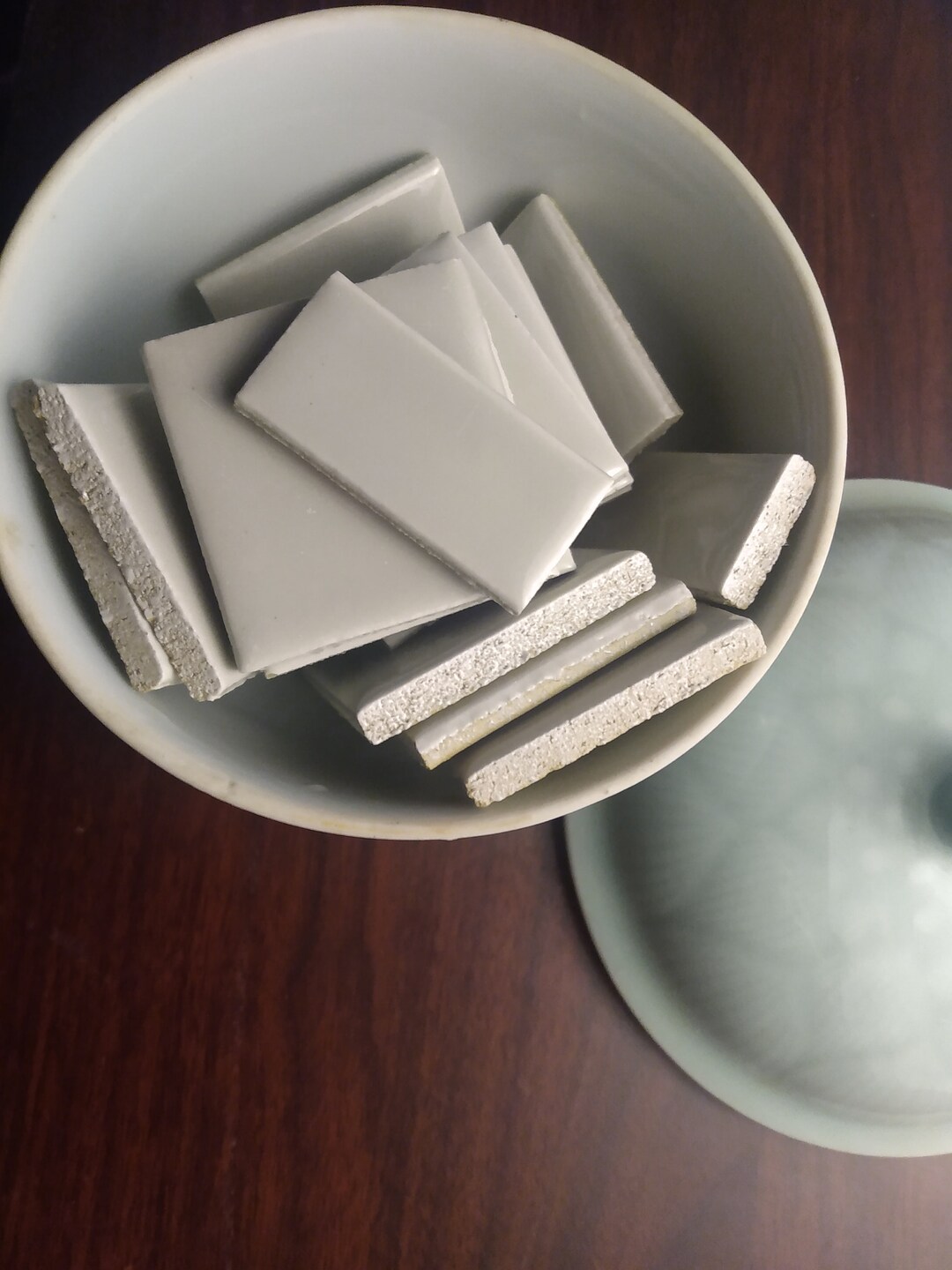 3 Lf 18 Vintage Celadon Green Light Grey Green Ceramic 1 X 2 ...