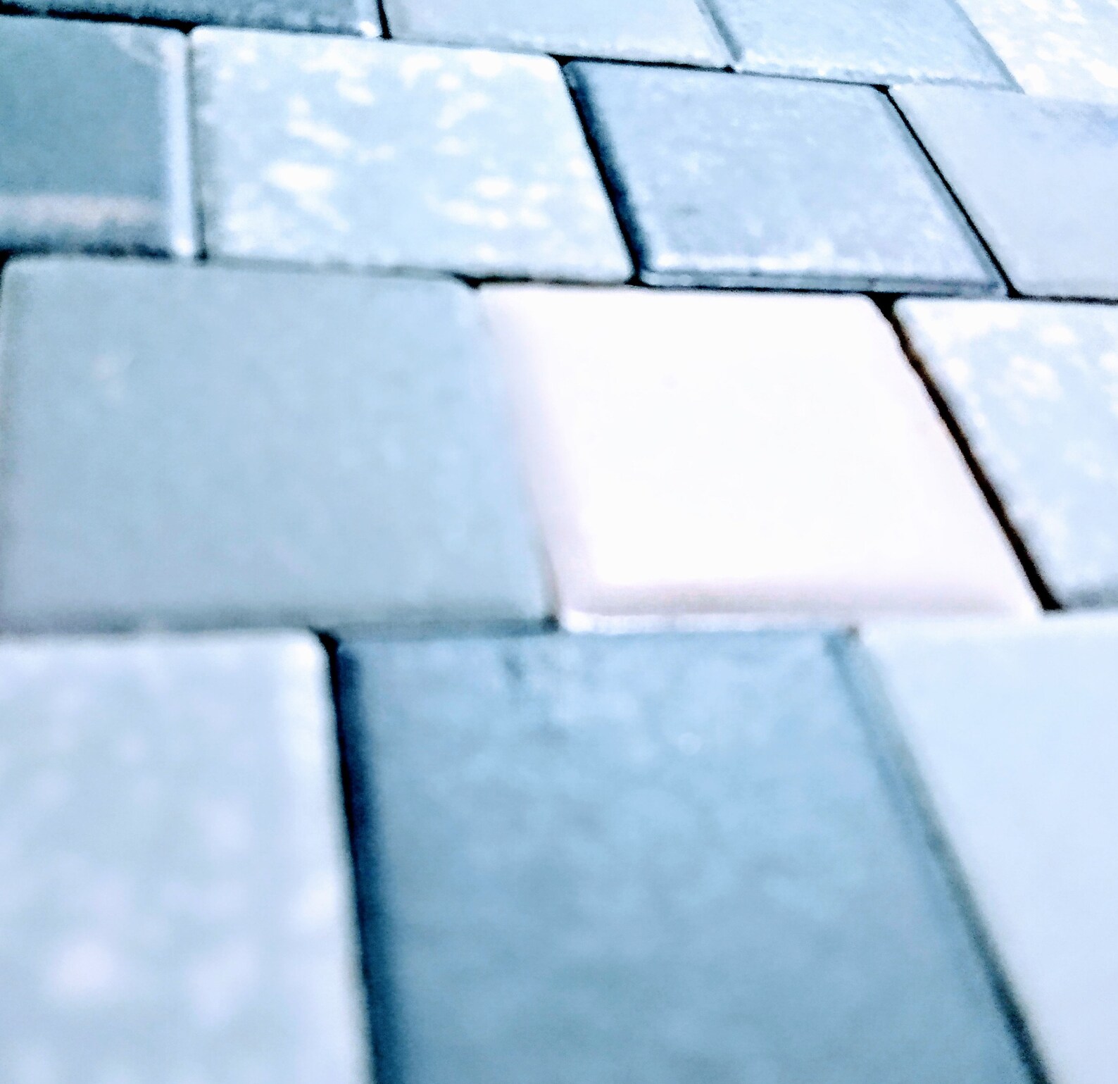 Vintage Blue and White Mosaic Floor Tile 1 Square, .25 Thick, 1 ...