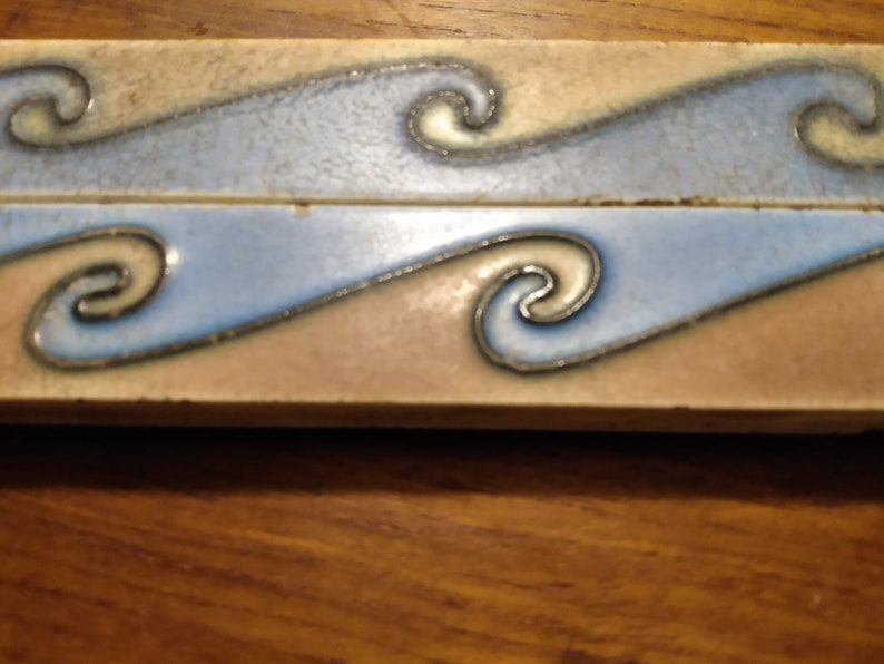 Vintage 1930s Wheeling Tile Border Ocean Waves Tile, 6 X 1 X .25 Inch ...