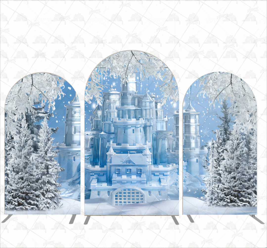 Winter Wonderland Snowflakes Blue and White Castle Chiara Wall Arch ...