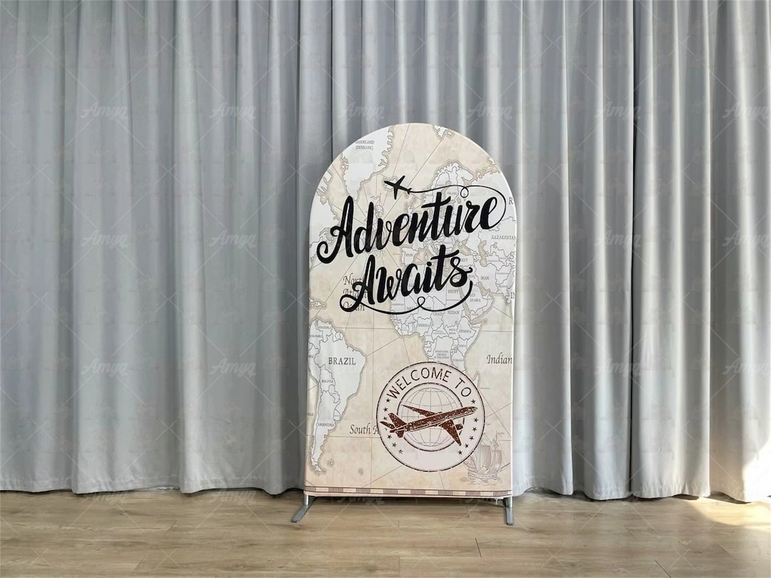 Adventure Awaits Arch Backdrop Bon Voyage Adventure Map Chiara Wall ...