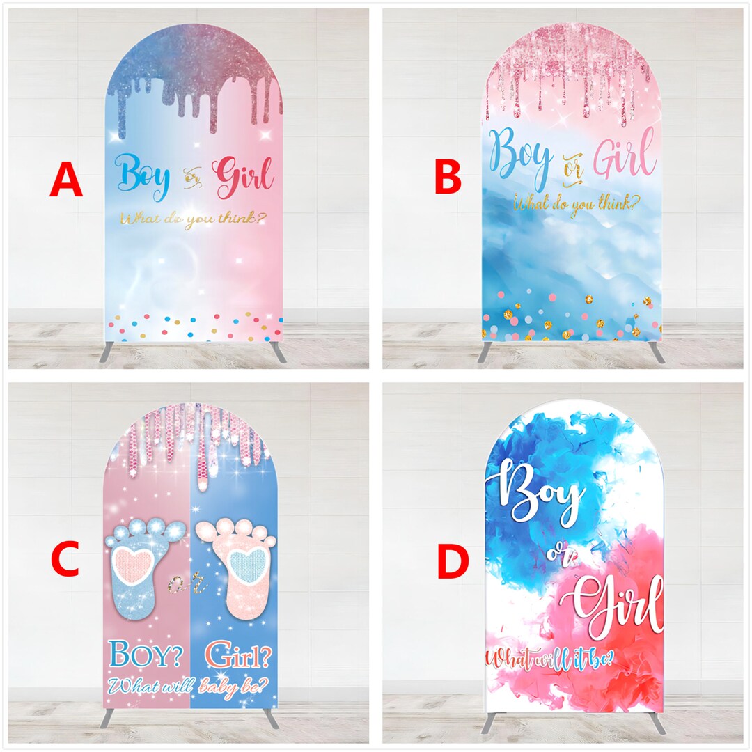 Boy or Girl Chiara Wall Gender Reveal Arch Backdrop Atand for Baby ...
