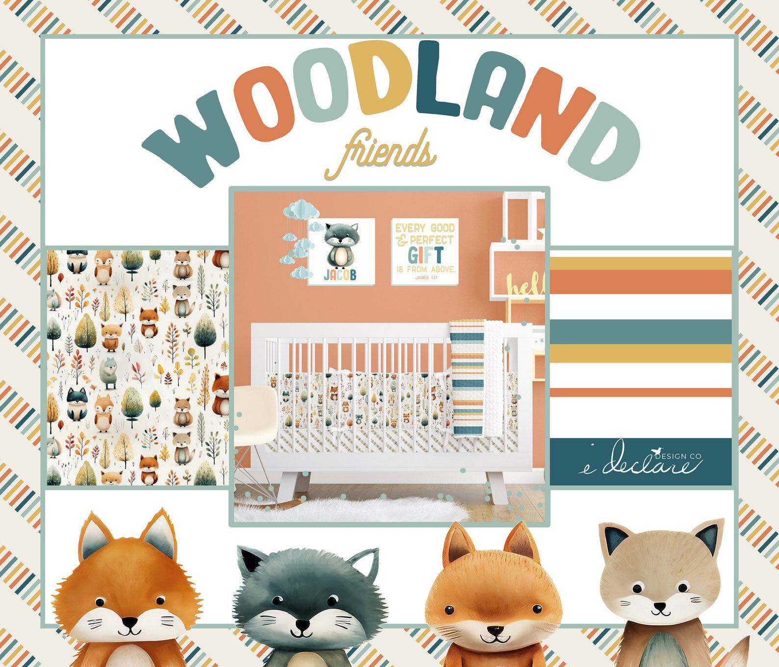 Woodland Nursery, Custom Nursery Decor, Nursery Pillow, Personalized ...