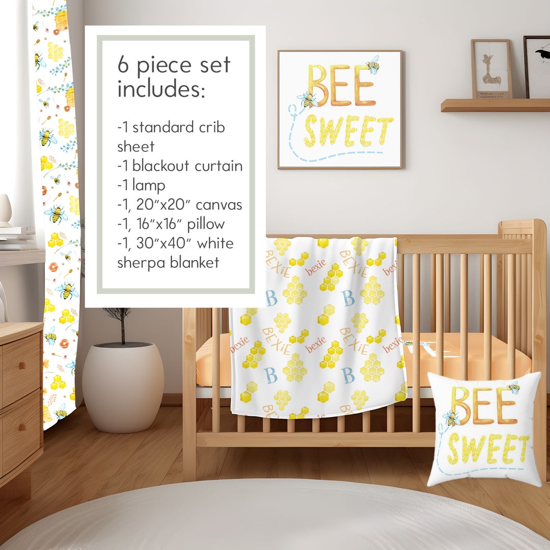 Honey Bee Nursery, Custom Nursery Set, Baby Name Set, Personalized ...