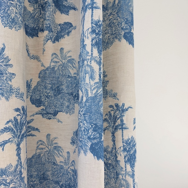 Blue Toile Fabric - Etsy