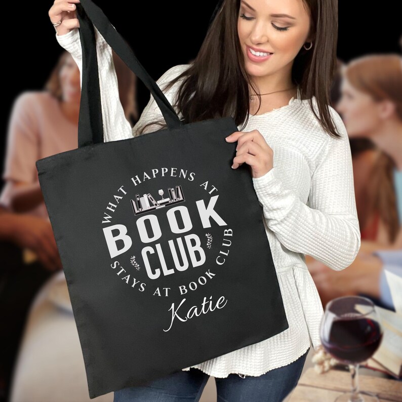 Personalized Book Club Tote Bag, Library Book Lover Gift, Reading ...