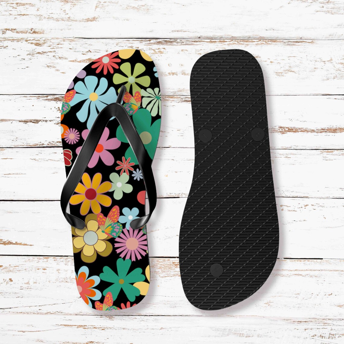 Cute Flip Flops, 60s-70s, Seasonal Retro Flipflops, 70s Retro Hippie ...
