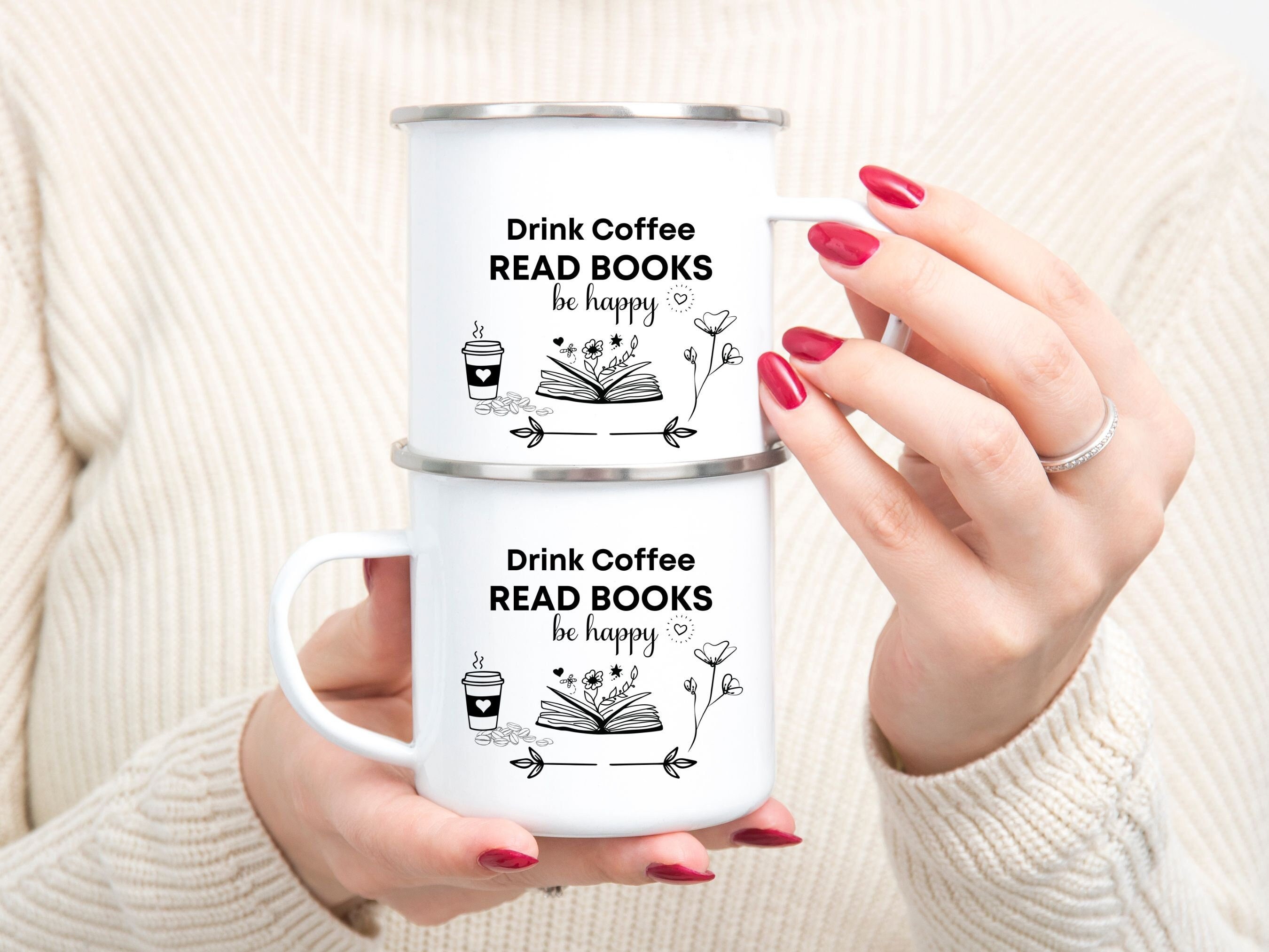 Read Books Drink Coffee Be Happy, Coffee and Book Shirt, Coffee and Book Mug, Read Books Mug ...