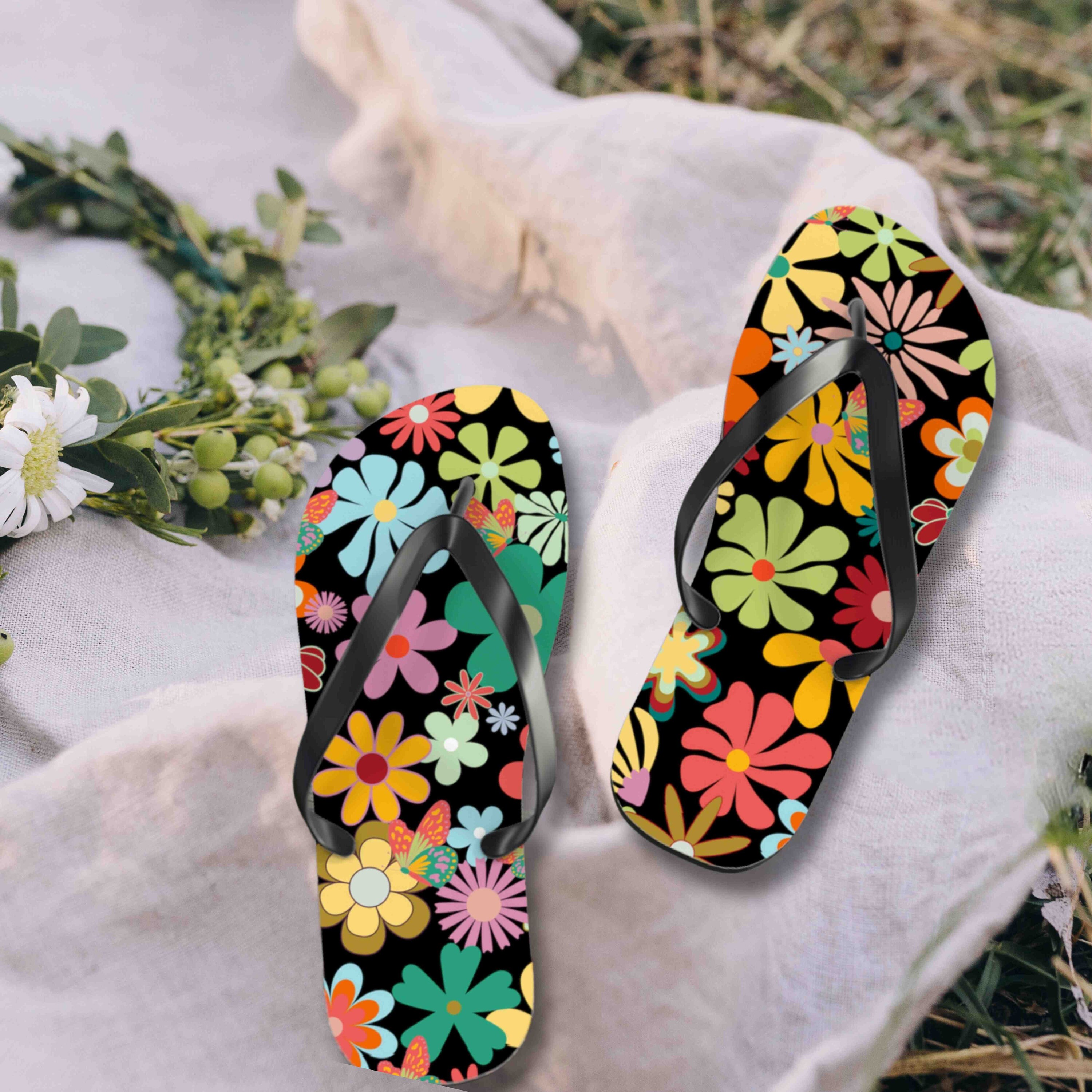 Cute Flip Flops, 60s-70s, Seasonal Retro Flipflops, 70s Retro Hippie ...