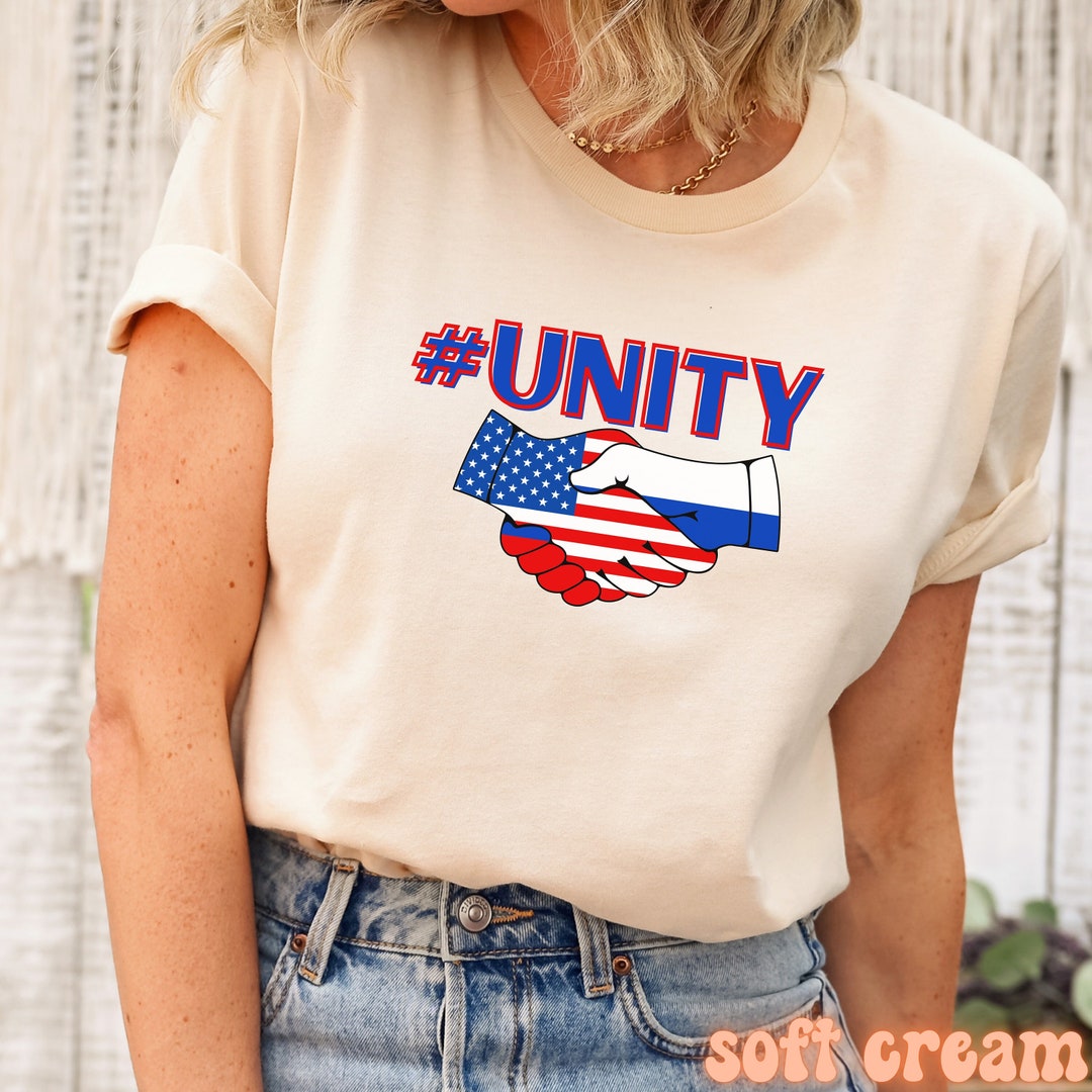 Unity Handshake Shirt, Red White and Blue Unified T Shirt, United ...