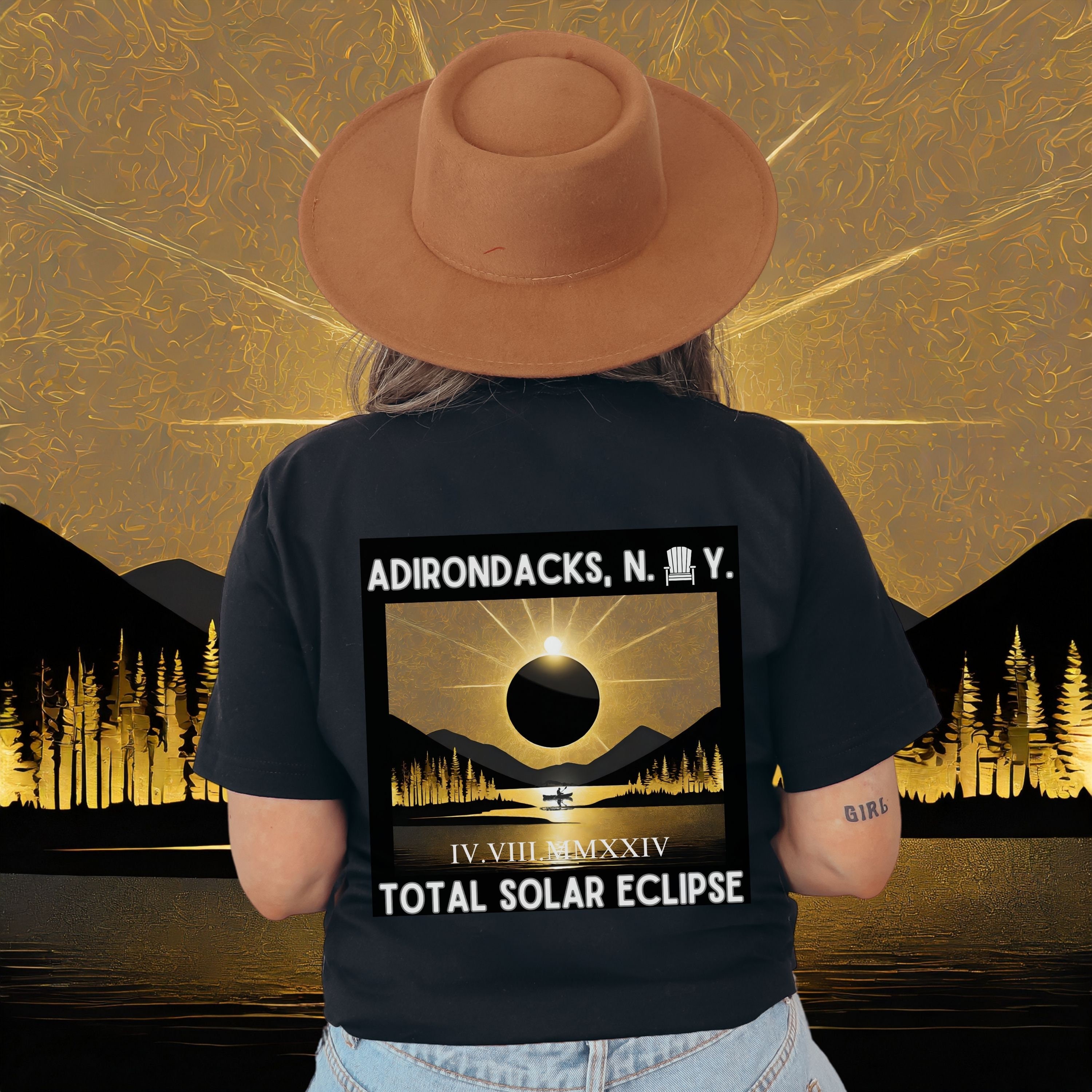Adirondacks Solar Eclipse Shirt, Adirondack Mountains Eclipse, Eclipse ...