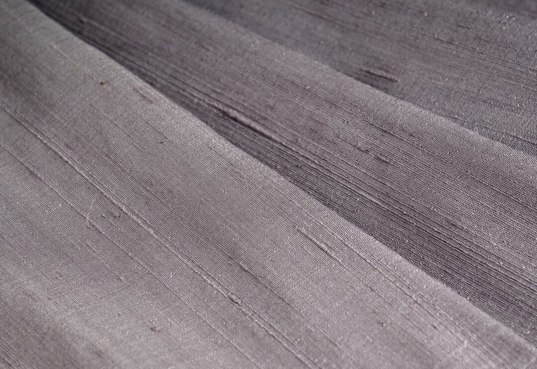 Gray - 100% PURE DUPIONI SILK, Raw Silk, Dress, Wedding, Quilt, Sew, Fabric, Bridesmaid Dresses ...