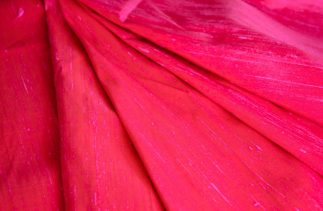 DUPIONI SILK Fuchsia -100% PURE Raw Silk, Dress, Wedding, Quilt, Sew, Fabric, Bridesmaid Dresses ...