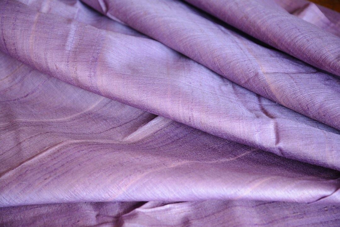 Tussar Lavendar - 100% Pure Tussar Silk, Raw Silk, Dress, Wedding, Quilt, Sew, Fabric ...