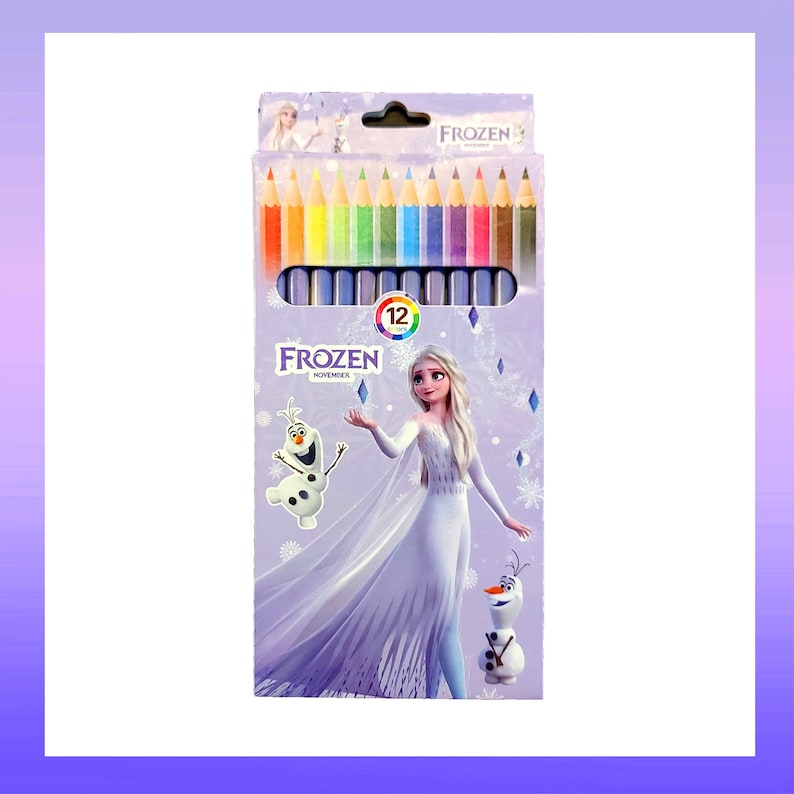 12 Colors Disney Mickey Mouse Frozen Pencil Cute Animation Theme ...