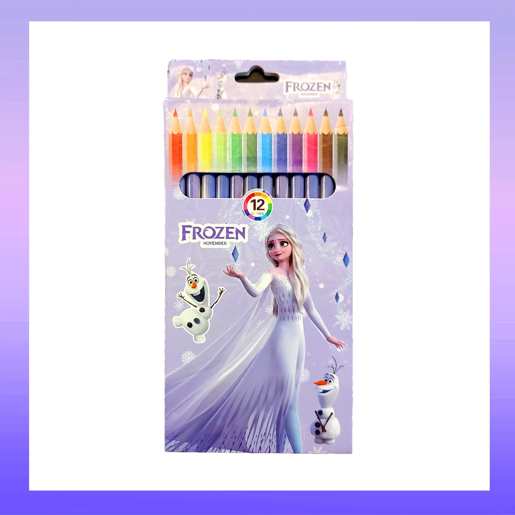 12 Colors Disney Mickey Mouse Frozen Pencil Cute Animation Theme ...