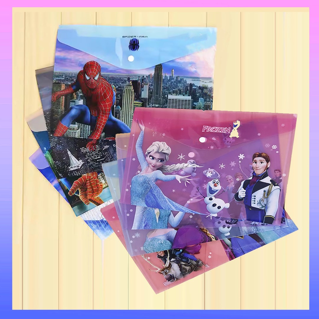 Elsa Frozen and Marvel Spiderman A4 Folder, Superheroes, Favors Games ...