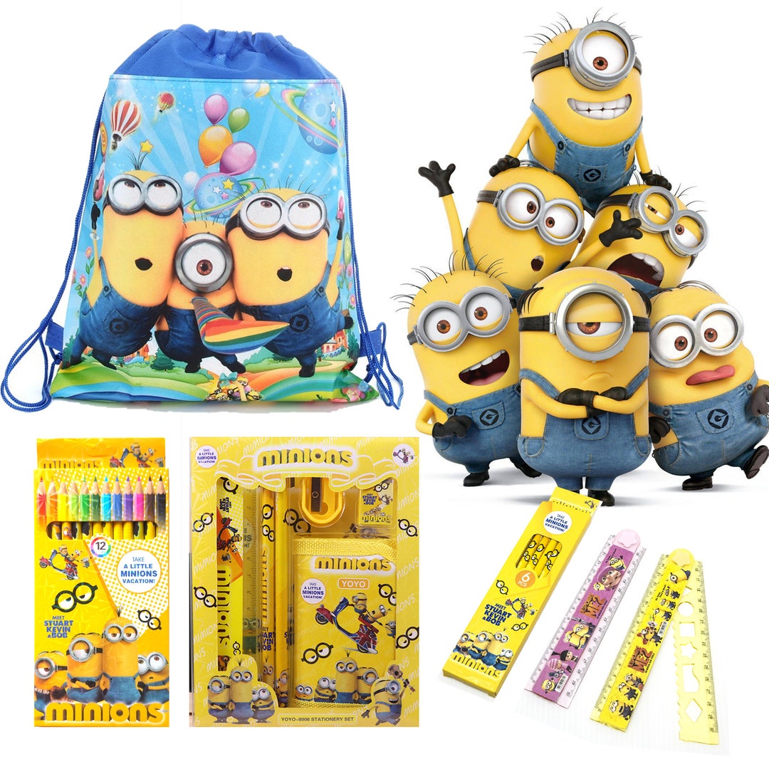 Minions Cartoon Children Birthday Gift Ruler Pencil Sharpener Eraser ...