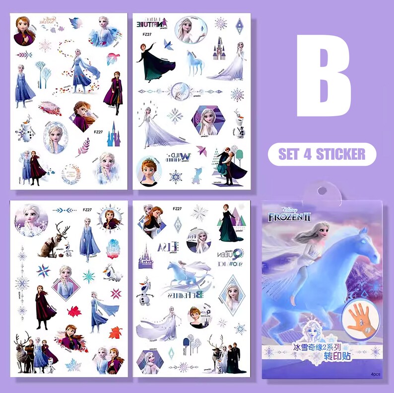 Elsa Frozen Waterproof Temporary Tattoo Stickers - 4 Sheets - Etsy