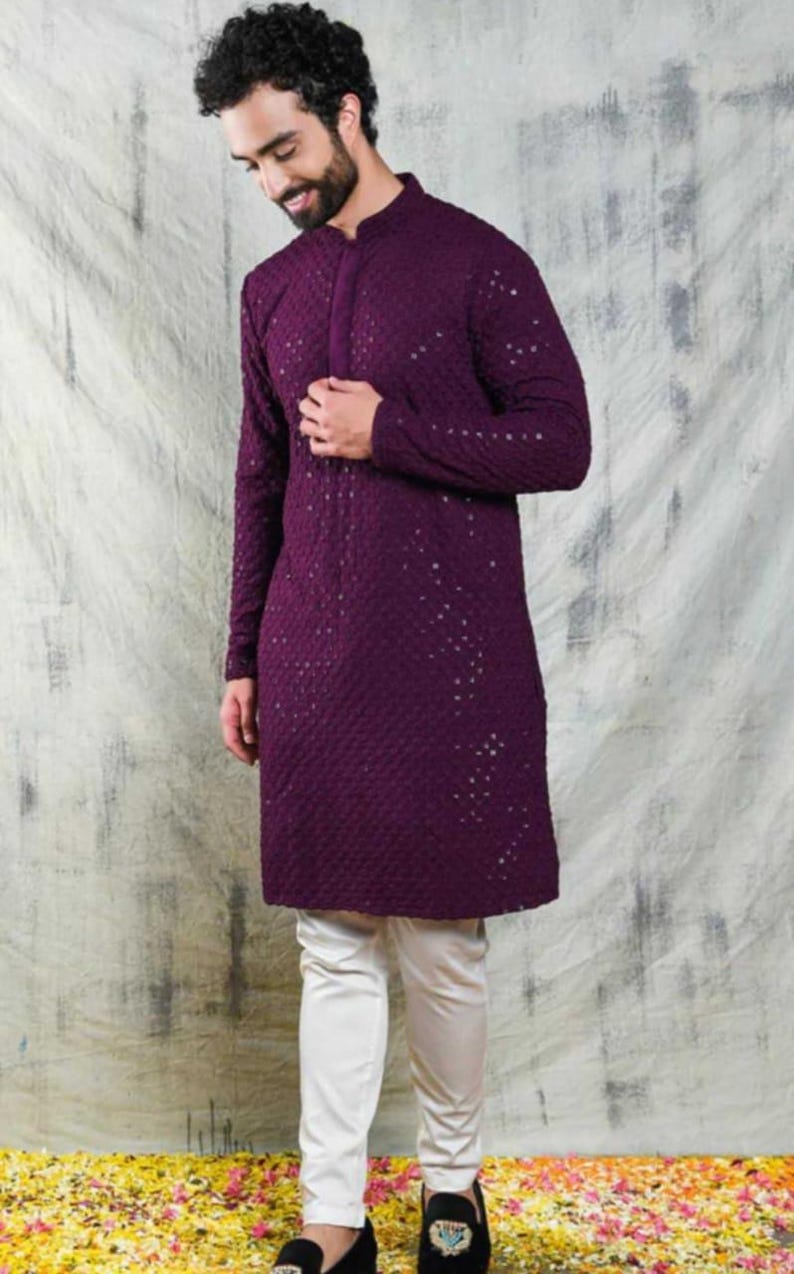 Eid Festival Cikvens Kurta Pajama Set, Mens Kurta Pajama,dark Vain ...