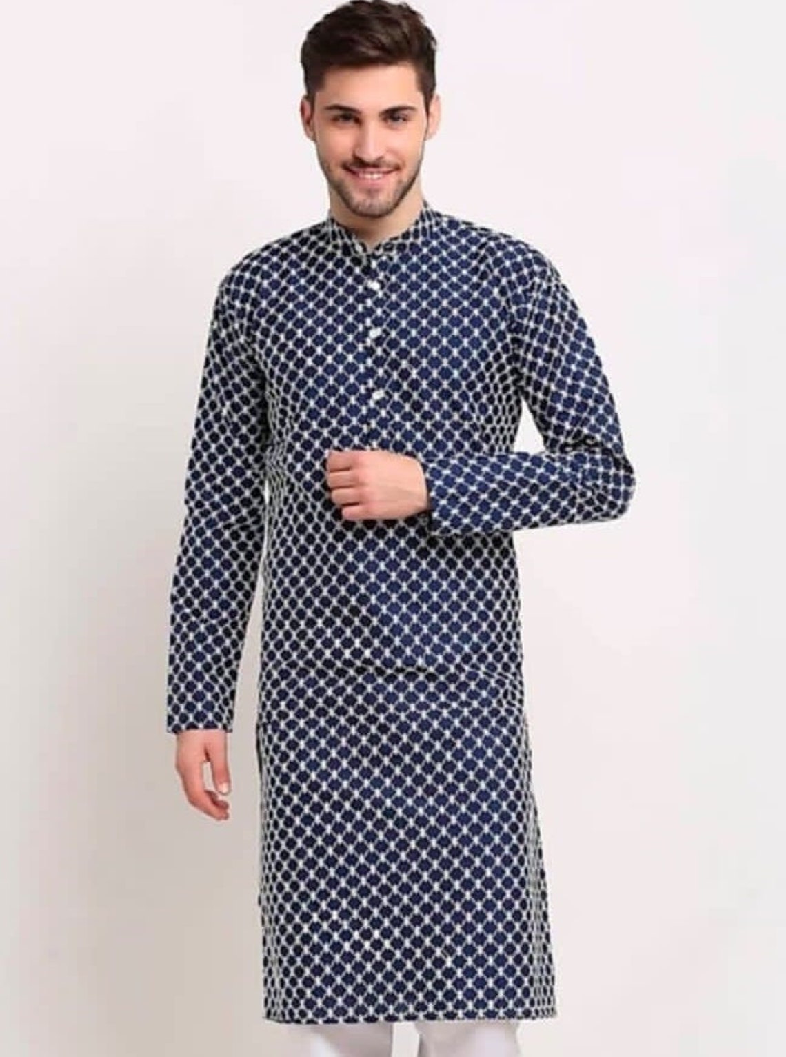 Diwali Festival Kurta Chicken Embroidery Work Kurta 100% Cotton Kurta ...