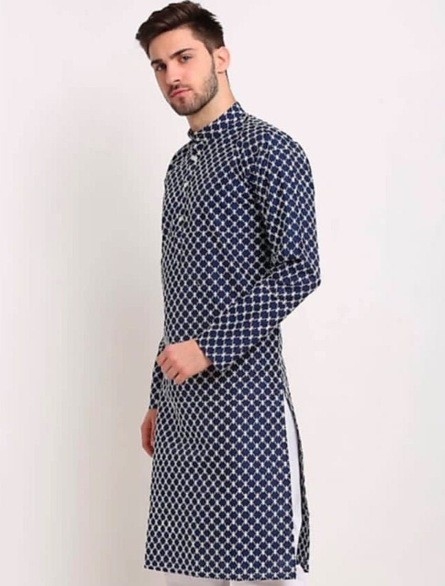 Diwali Festival Kurta Chicken Embroidery Work Kurta 100% Cotton Kurta ...