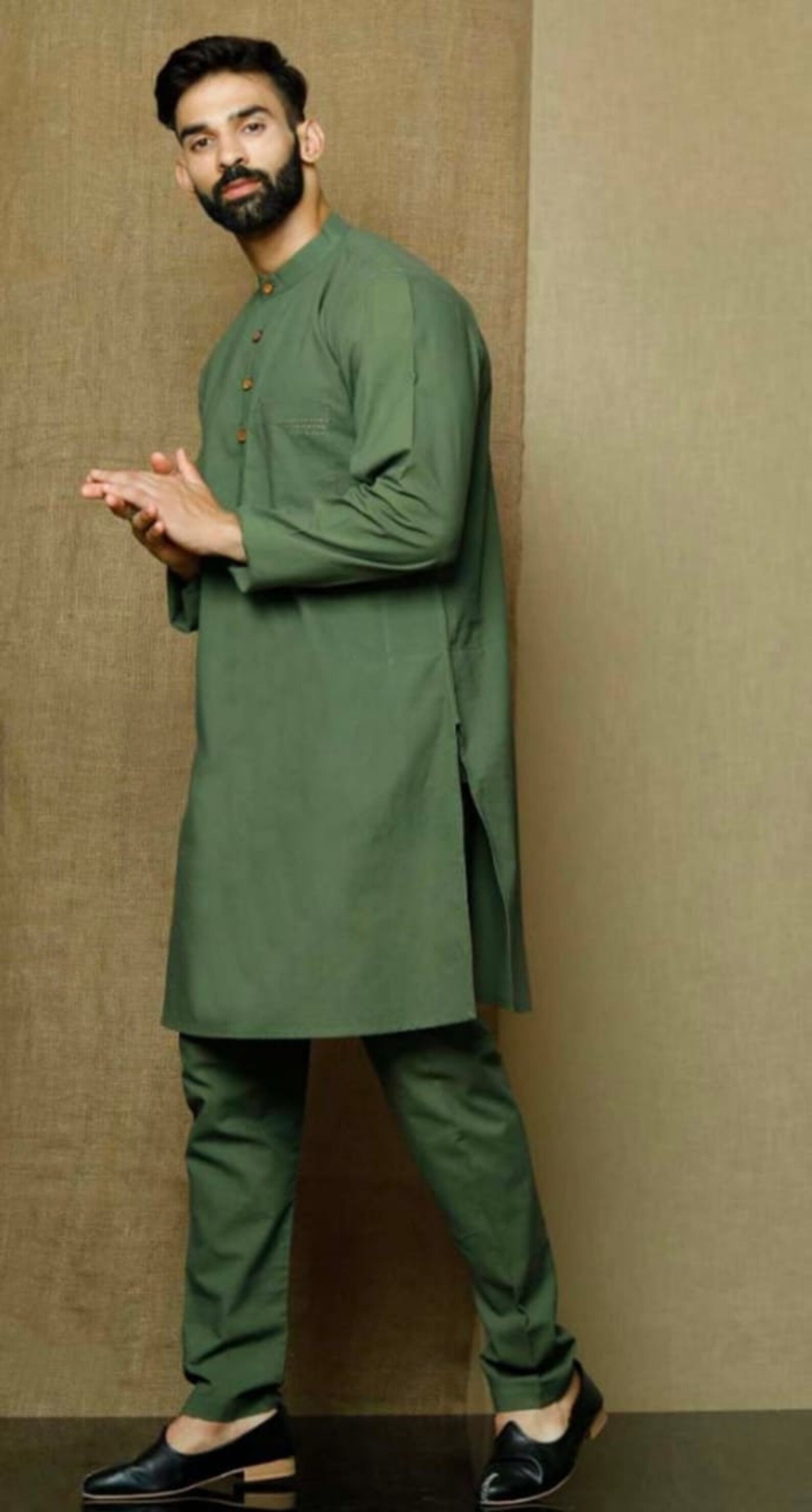 Diwali Festival Indian Men's Kurta Cotton Solid Kurta 100% Cotton ...