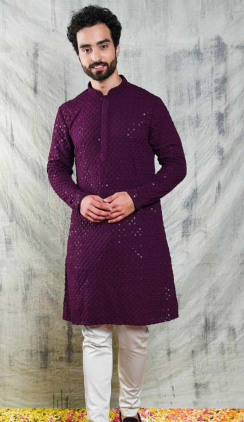 Eid Festival Cikvens Kurta Pajama Set, Mens Kurta Pajama,dark Vain ...